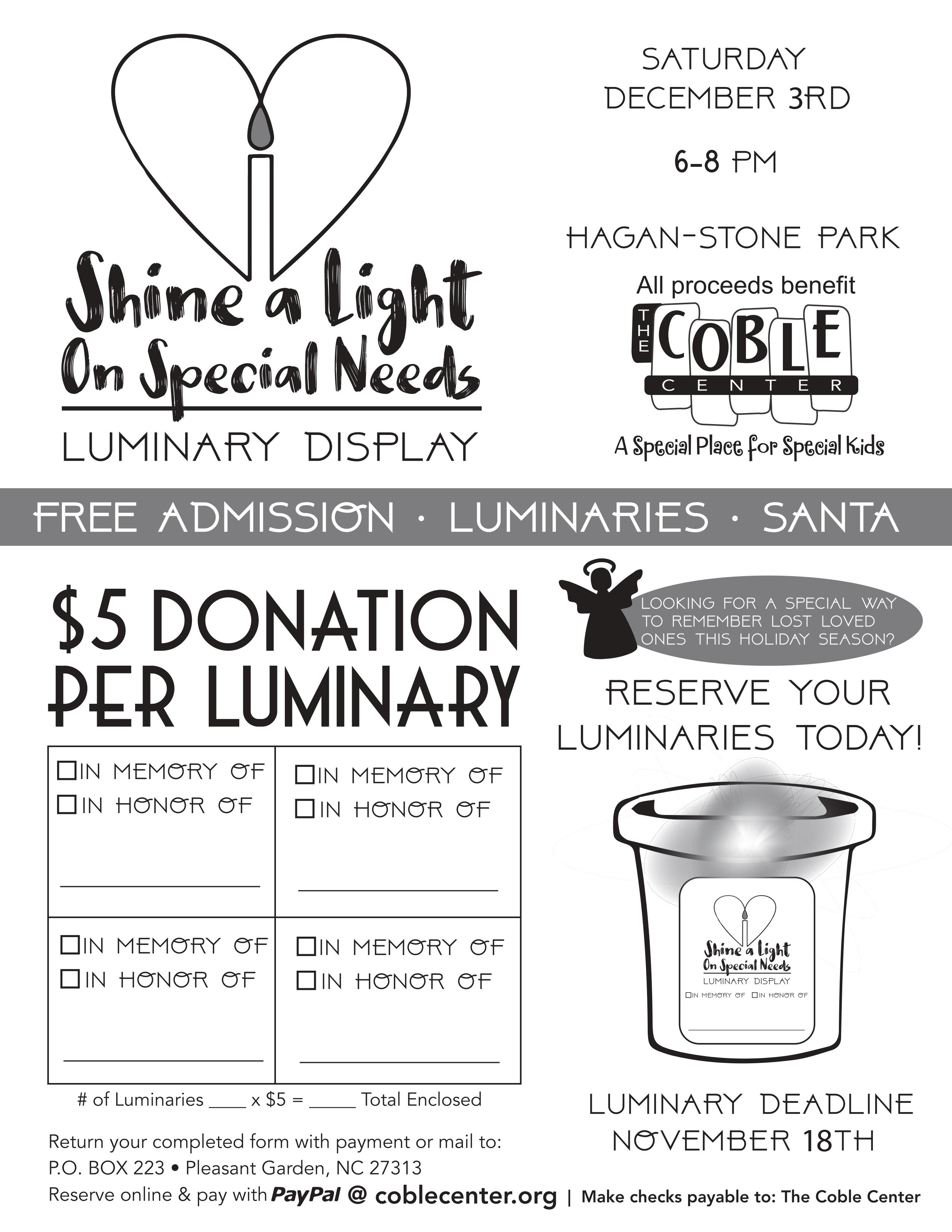 Shine-A-Light Luminary Display | Howard Coble Center for Special Needs